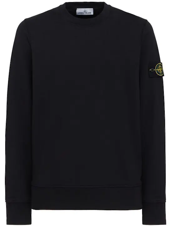 Stone Island Crewneck Sweatshirt With Logo Detail - Black