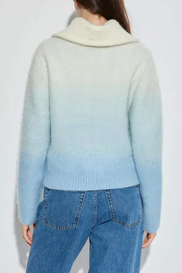 Casablanca Gradient Effect Knit Zip-up Sweater