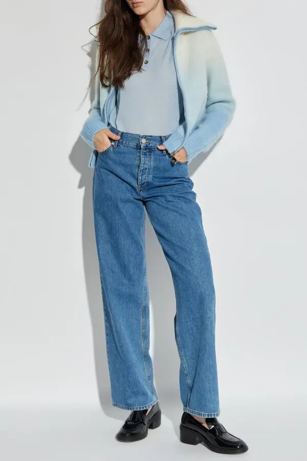 Casablanca Gradient Effect Knit Zip-up Sweater