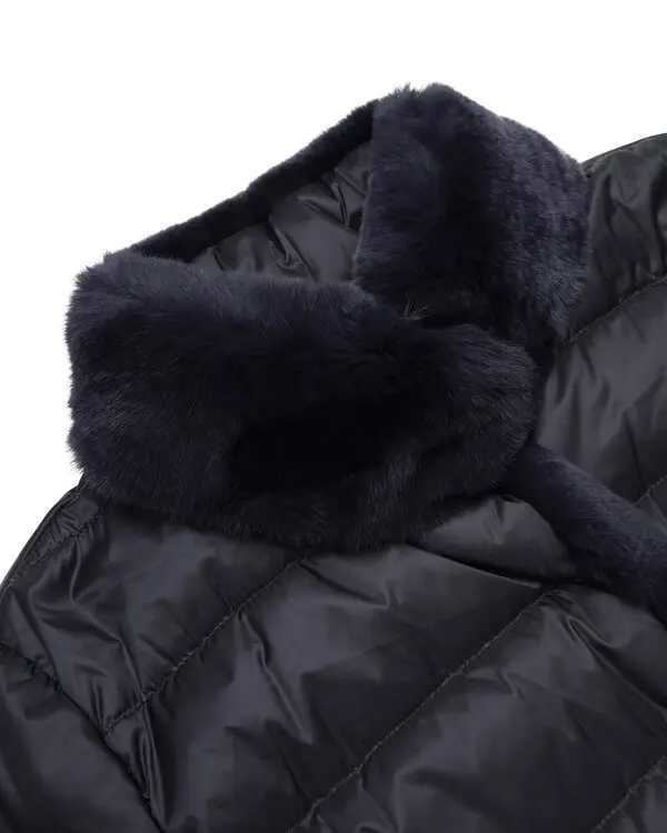 Max Mara Fur Trimmed Down Jacket