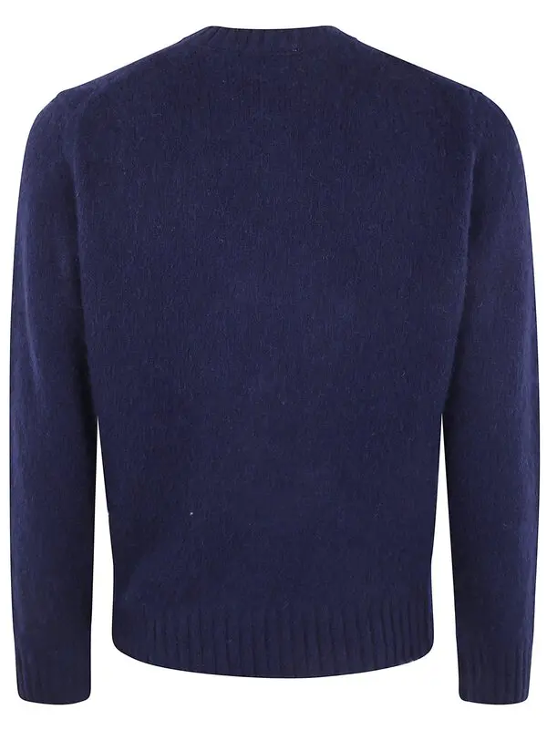 Aspesi Rugged Wool Pullover Sweater - Blue