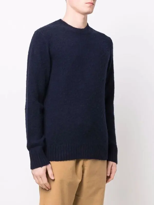 Aspesi Rugged Wool Pullover Sweater - Blue