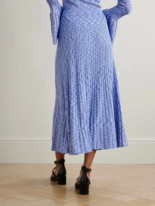 Zimmermann Mouline Ribbed Knit Midi Skirt