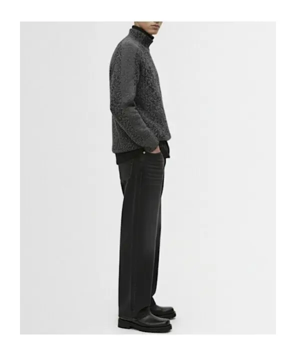 DIESEL® Wool Blend Knit Sweater With Raw Cut Edges