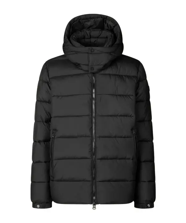 SAVE THE DUCK Stitch-on Hooded Cotton-padded Jacket - Black
