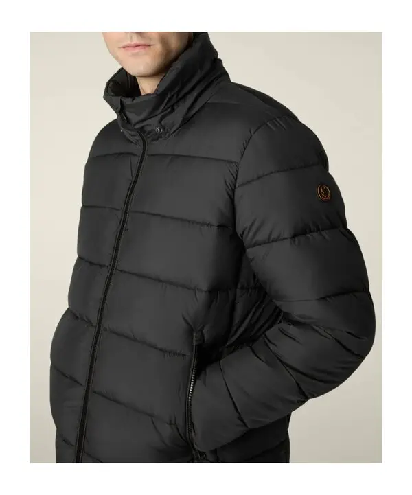 SAVE THE DUCK Stitch-on Hooded Cotton-padded Jacket - Black