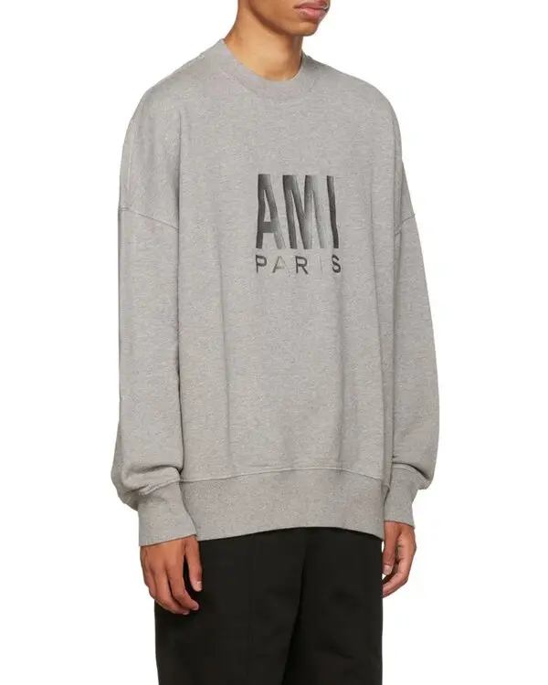 Ami Oversize Logo Embroidered Sweatshirt