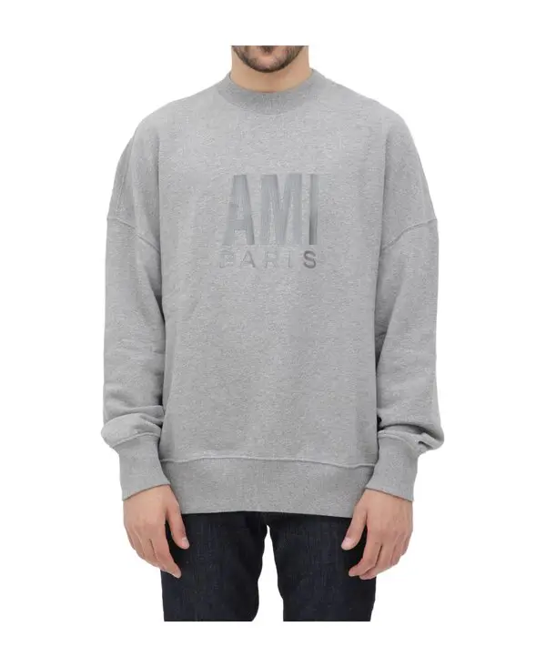 Ami Oversize Logo Embroidered Sweatshirt