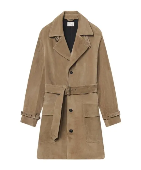 FRAME Suede Trench Jacket - Camel