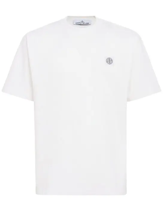 Stone Island Logo Patch Cotton T-shirt - White