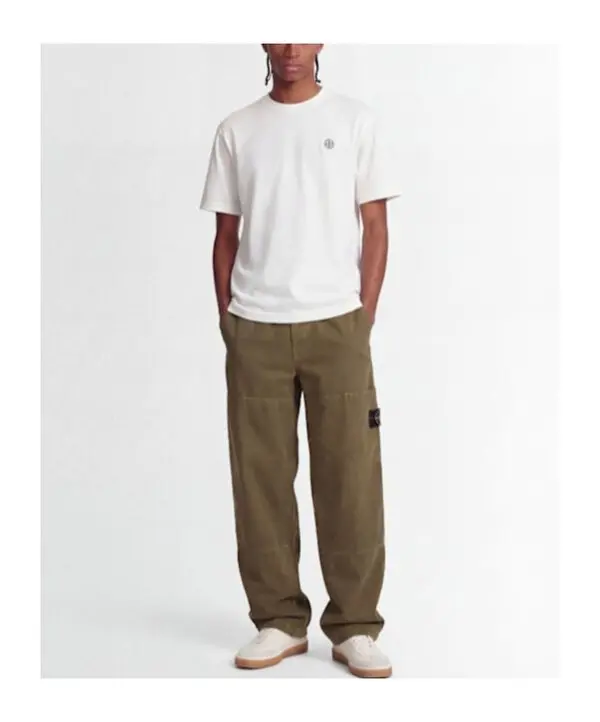 Stone Island Logo Patch Cotton T-shirt - White