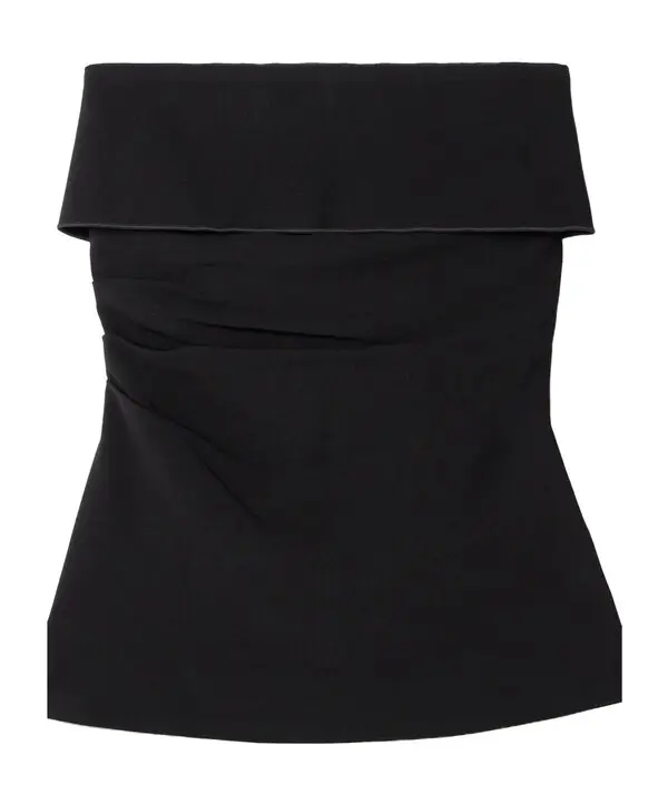 Proenza Schouler Strapless Layered Ruffle Top - Black