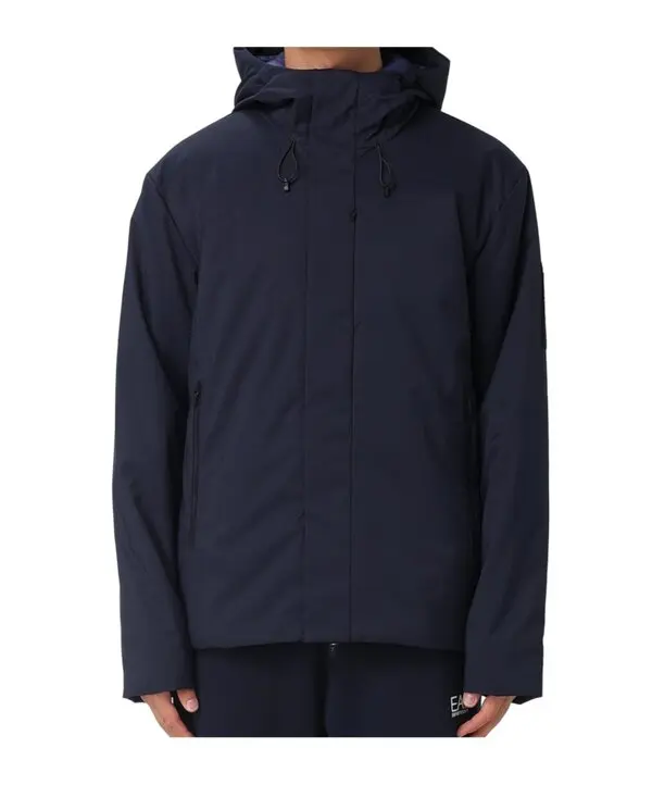 EA7 Long Sleeve Cotton Hooded Coat