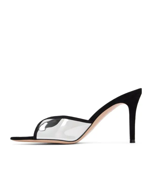 GIANVITO ROSSI Open-toe Stiletto Mule Sandals - Black/silver