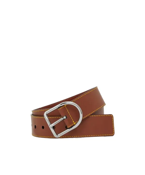 Burberry Leather Buckle Belt - Brown