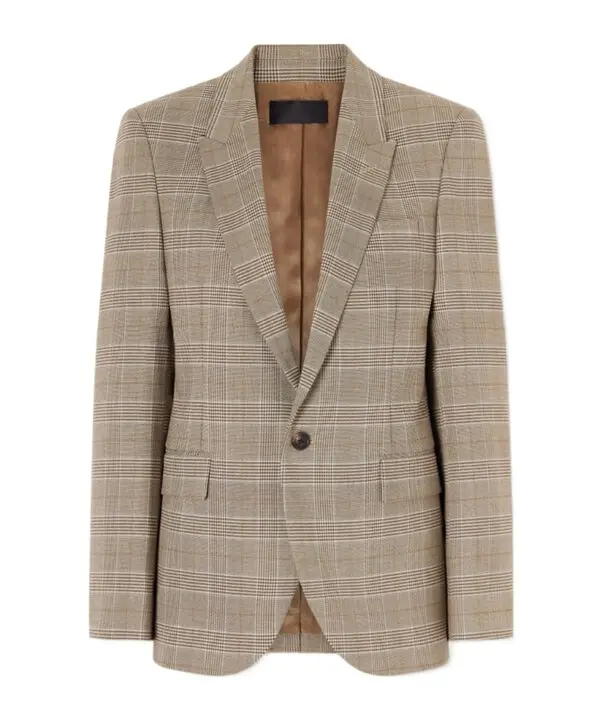 NILI LOTAN Single-breasted Plaid Blazer