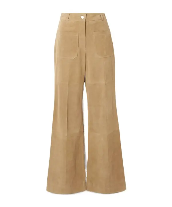 Victoria Beckham Suede Flared Pants