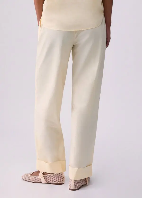 Liu Jo Belted Paperbag Waist Slim Leg Trousers - Yellow