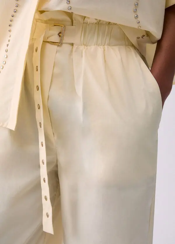 Liu Jo Belted Paperbag Waist Slim Leg Trousers - Yellow