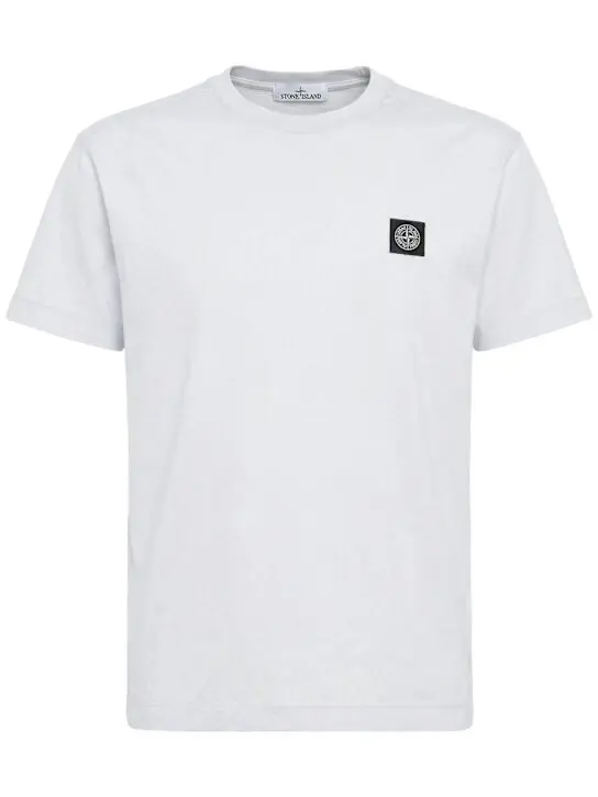 Stone Island Logo Patch Cotton T-shirt - White