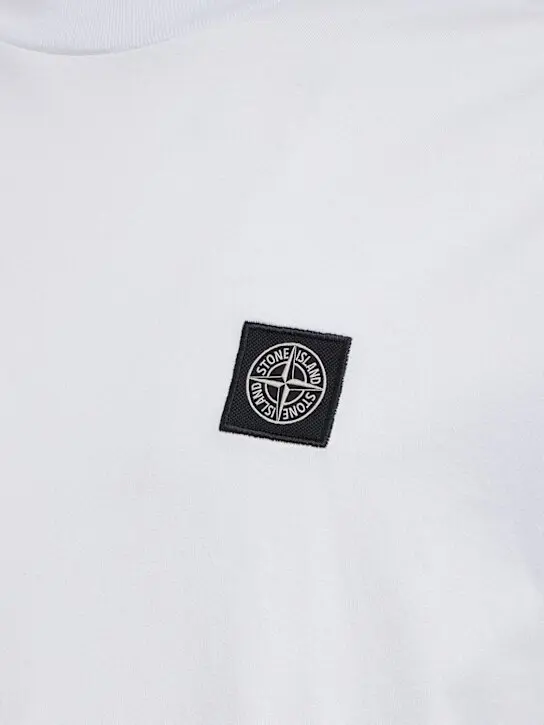 Stone Island Logo Patch Cotton T-shirt - White