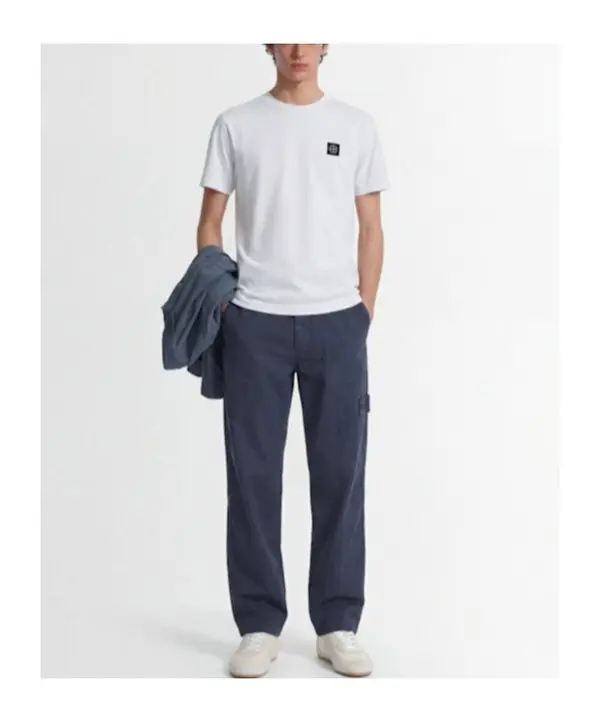 Stone Island Logo Patch Cotton T-shirt - White