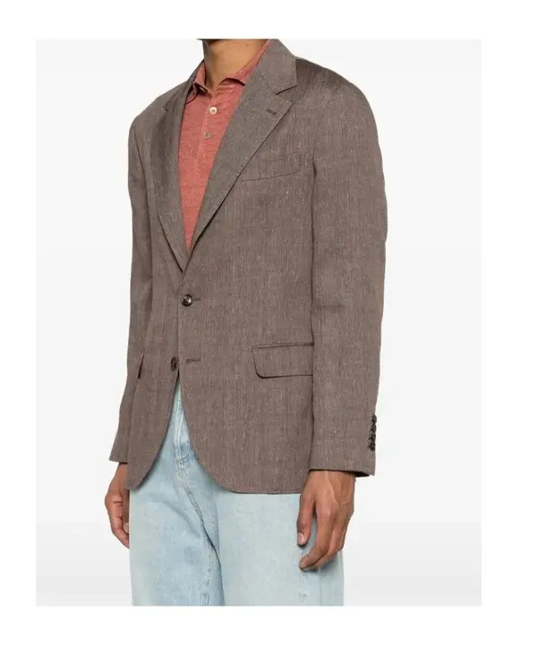 Brunello Cucinelli Flap-pocket Blazer - Gray