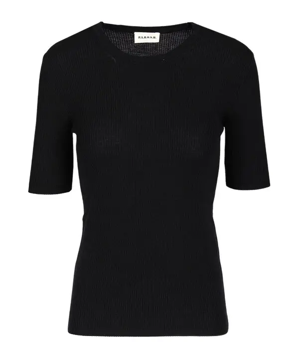 P.a.r.o.s.h Half Sleeve Ribbed Knit Sweater