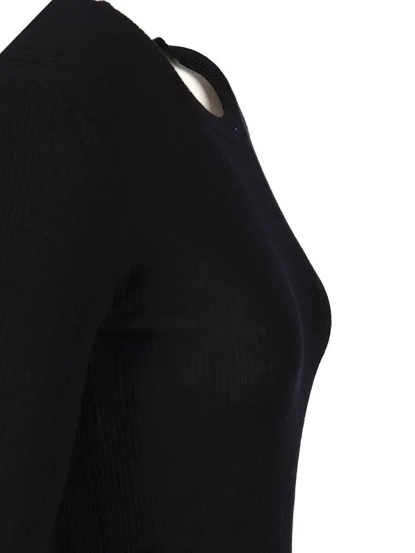 P.a.r.o.s.h Half Sleeve Ribbed Knit Sweater