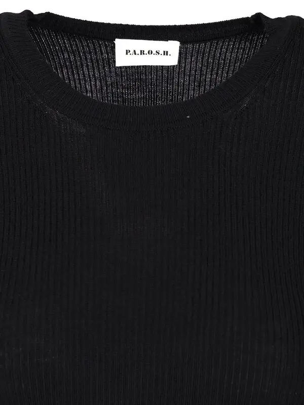 P.a.r.o.s.h Half Sleeve Ribbed Knit Sweater