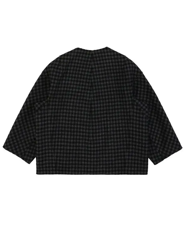 Max Mara Checked Double-sided Short Coat - Black