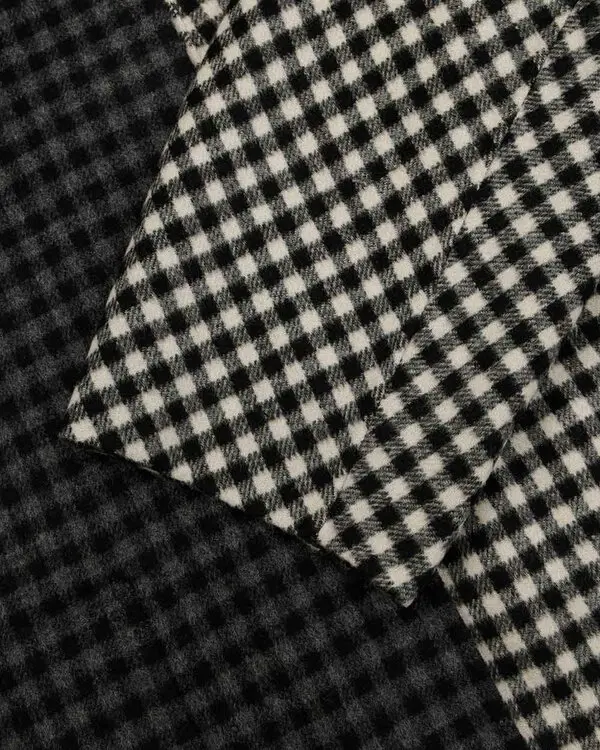 Max Mara Checked Double-sided Short Coat - Black