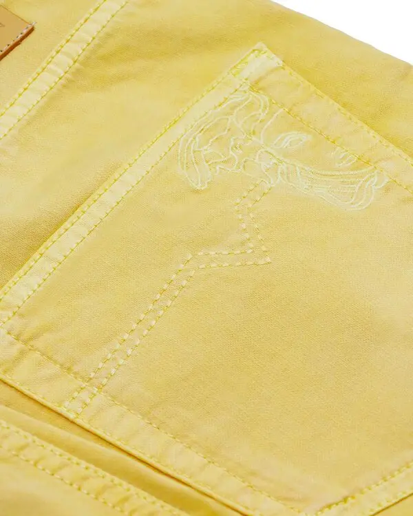 Versace Logo Straight Leg Jeans - Yellow