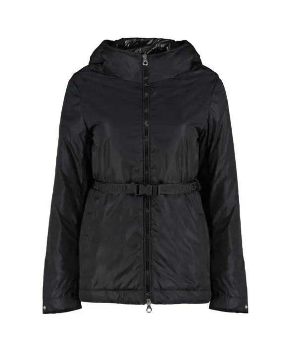 Duvetica Long-sleeved Hooded Casual Jacket - Black