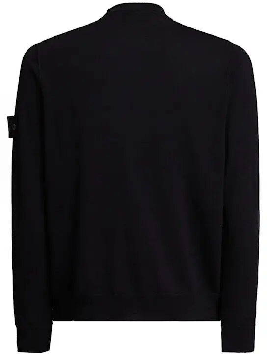 Stone Island Light Wool Crewneck Sweater - Black