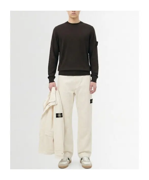 Stone Island Light Wool Crewneck Sweater - Black