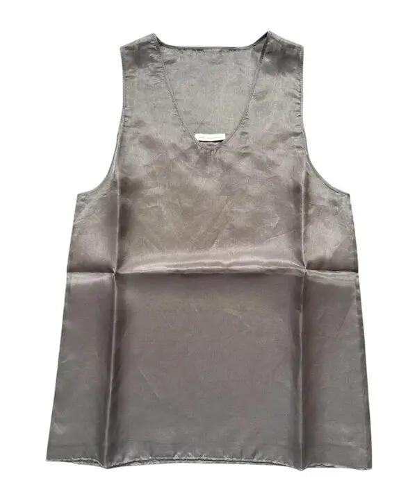 Ami Sheer Panel Sleeveless Top - Gray