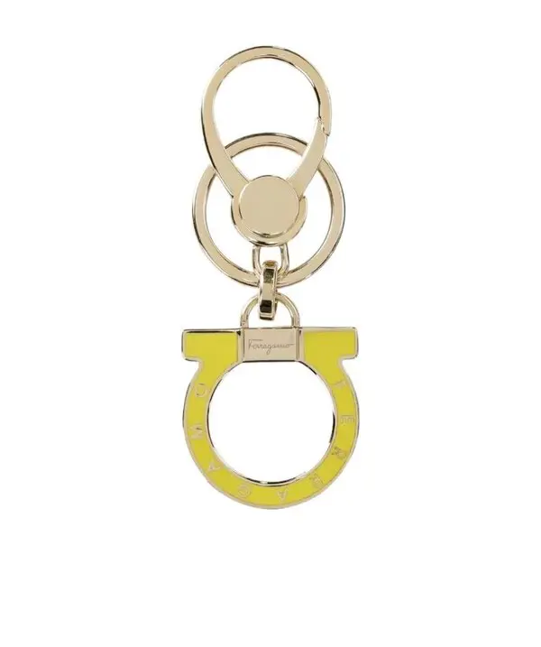 FERRAGAMO Logo Metal Ring Key Chain - Nude