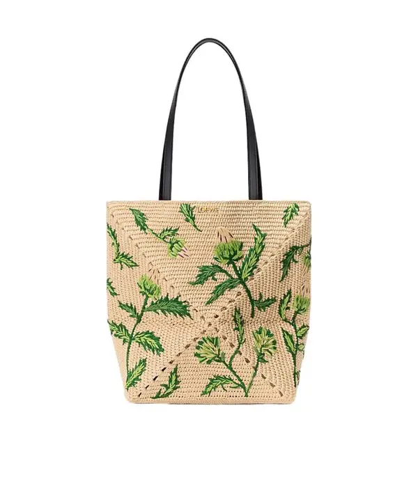 Loewe Medium Fold Tote Bag - Natural/green