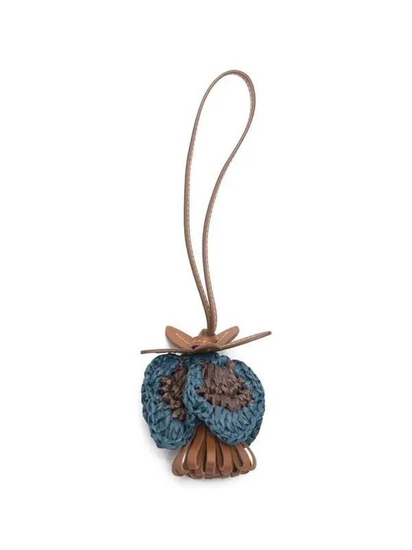 Miu Miu Flower Crochet Pendant With Logo Adornment