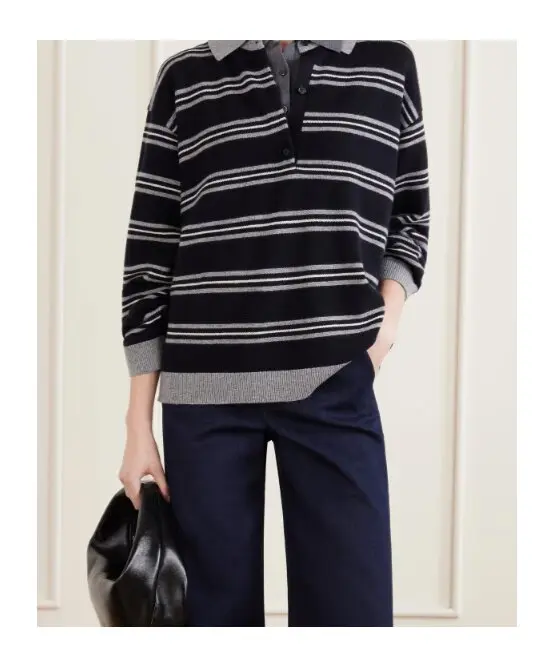 NILI LOTAN Striped Long Sleeve Sweater