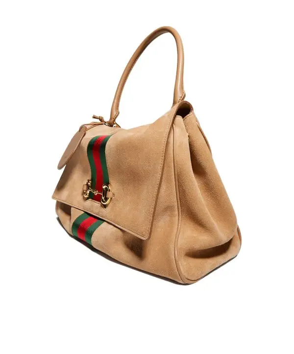 Gucci Medium Top Handle Bag With Horsebit Detail - Sand-colored