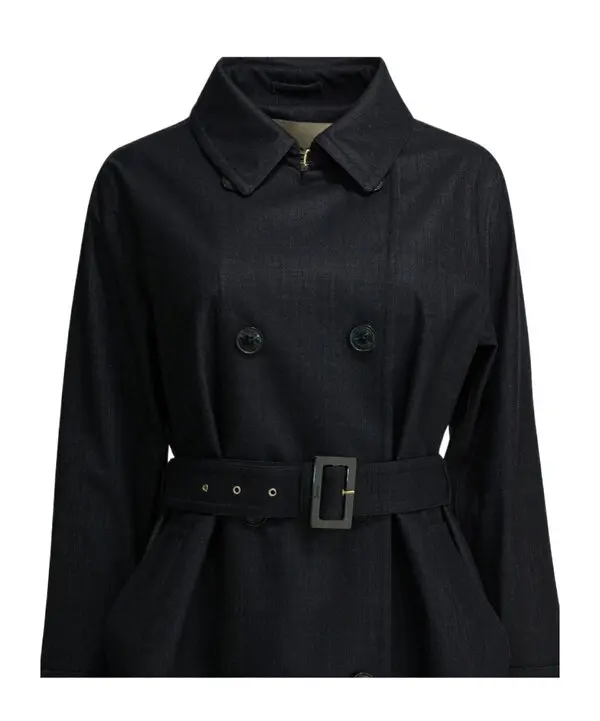 Herno Double-breasted Belted Coat - Black