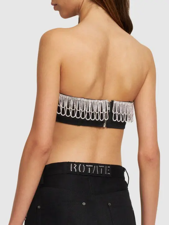 ROTATE BY BIRGER CHRISTENSEN Crystal Embellished Tube Top