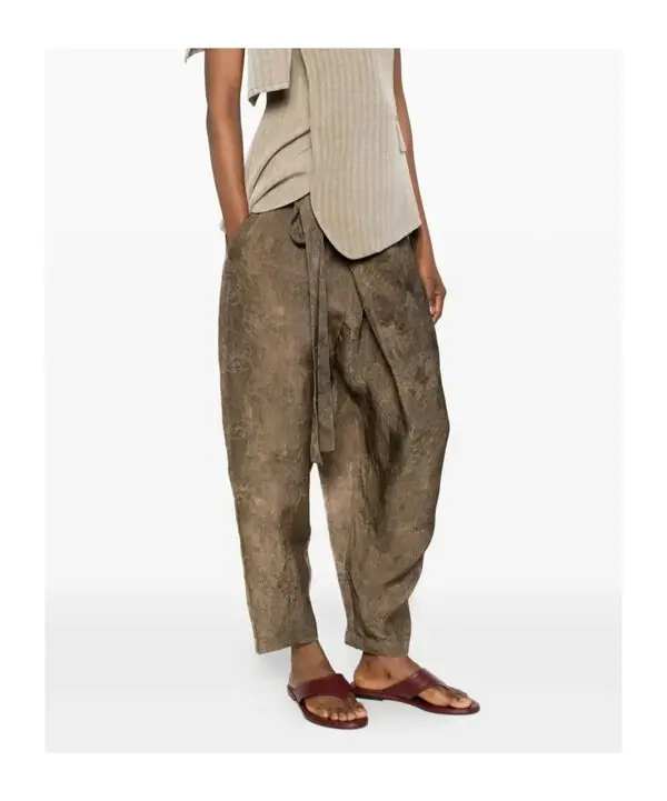 UMA WANG Wrap Design Casual Pants - Dark Mustard