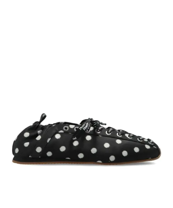GANNI Lace-up Printed Ballet Flats