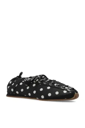 GANNI Lace-up Printed Ballet Flats