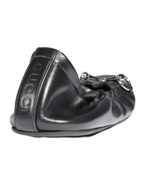 Gucci Horsebit Detailed Ballerina Flats - Black