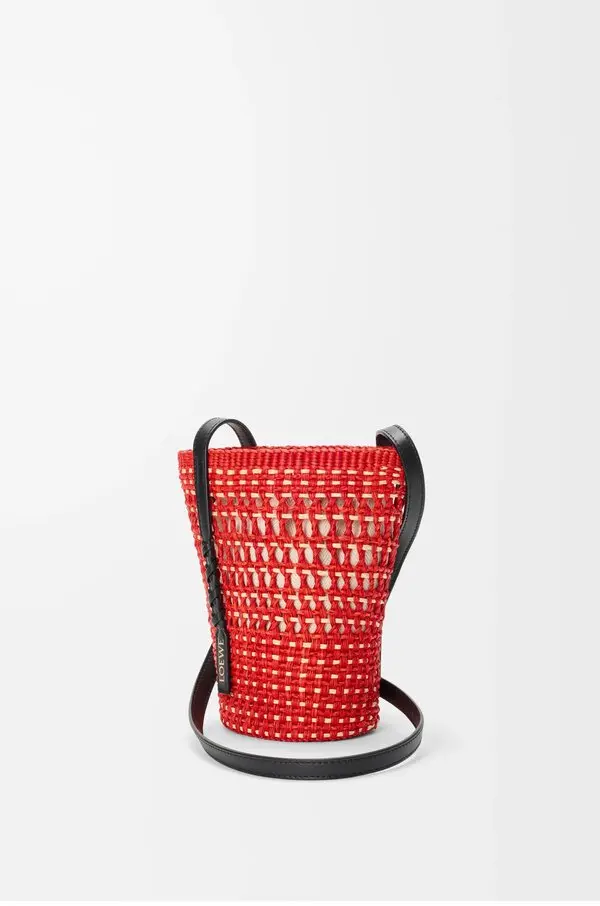 Loewe Braid Pocket Bucket Bag - Red