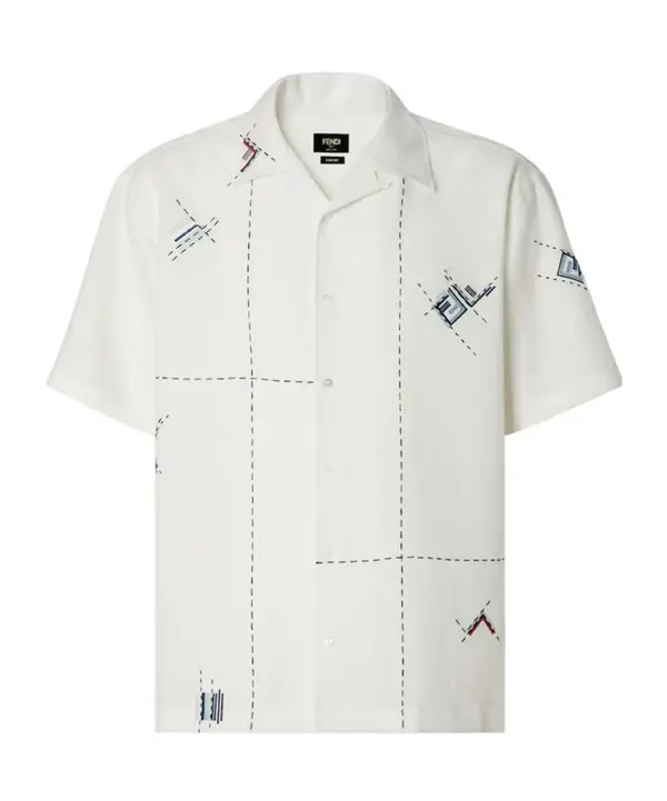 Fendi Embroidered Linen Shirt